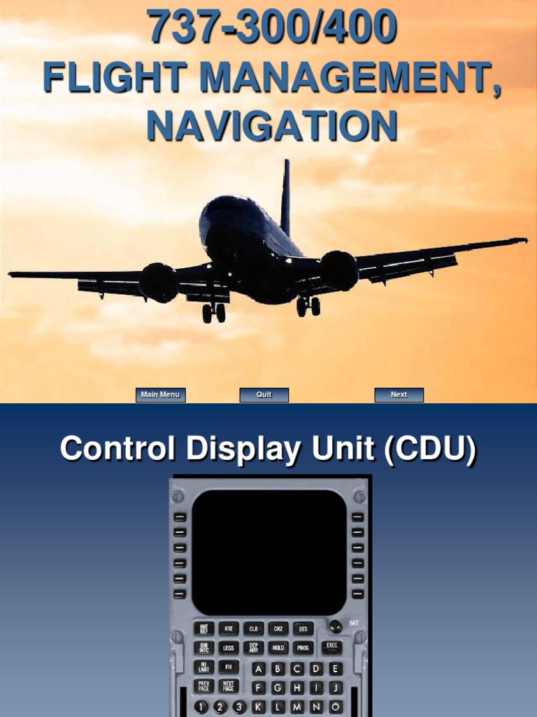 737-300/400 CDU Flight Management Guide | PDF | Gyroscope | Inertial ...