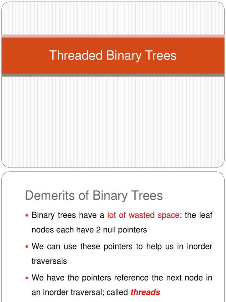 Threaded Binary Trees | PDF | Computer Data | Information Retrieval