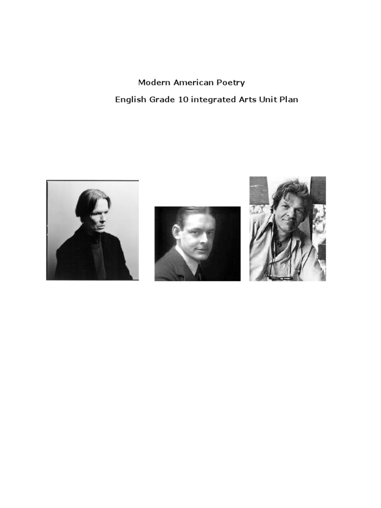 Integrated Arts Unit - Modern American Poetry | PDF | Poetry ...