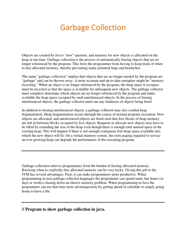 Program To Show Garbage Collection in Java | PDF | Java (Programming Language) | Operating ...