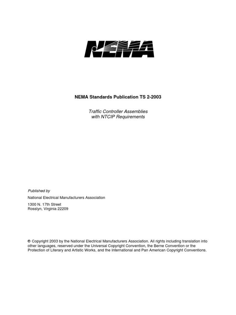 NEMA TS2-2003 - Traffic Controller Assemb | Download Free PDF | Sensor ...