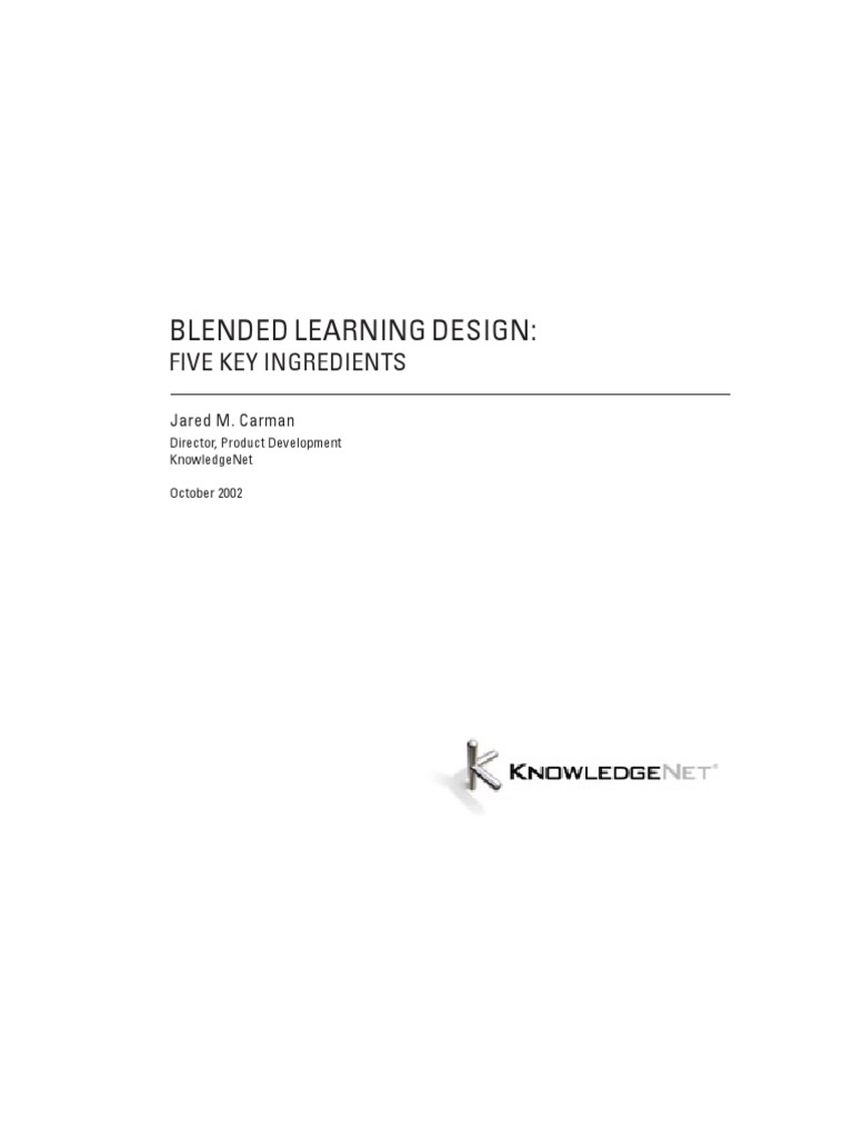 Blended Learning Design:: Five Key Ingredients | PDF