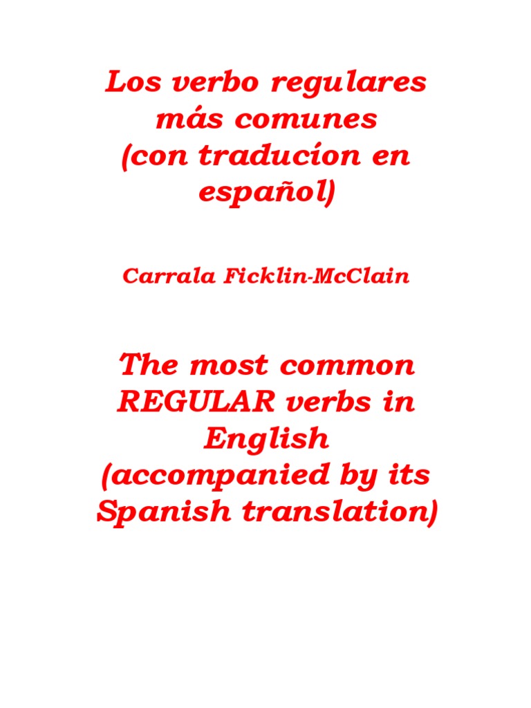 Common English Regular Verbs with Spanish | PDF | Violence