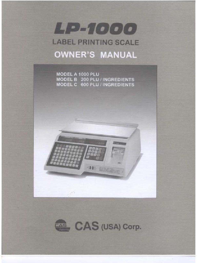Cas LP 1000 Manual | PDF