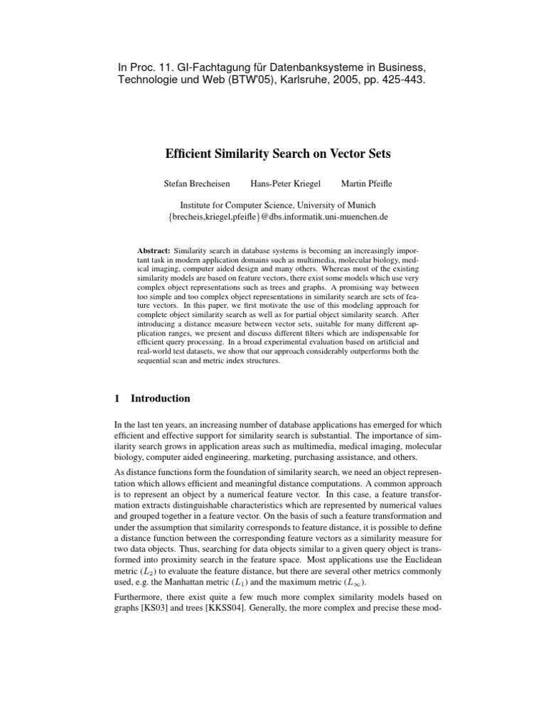 Efficient Similarity Search on Vector Sets: An Introduction to Distance ...