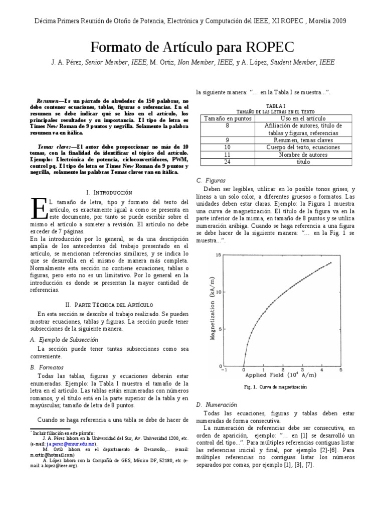 Formato Articulo IEEE | PDF | Nikola Tesla | Comunicación