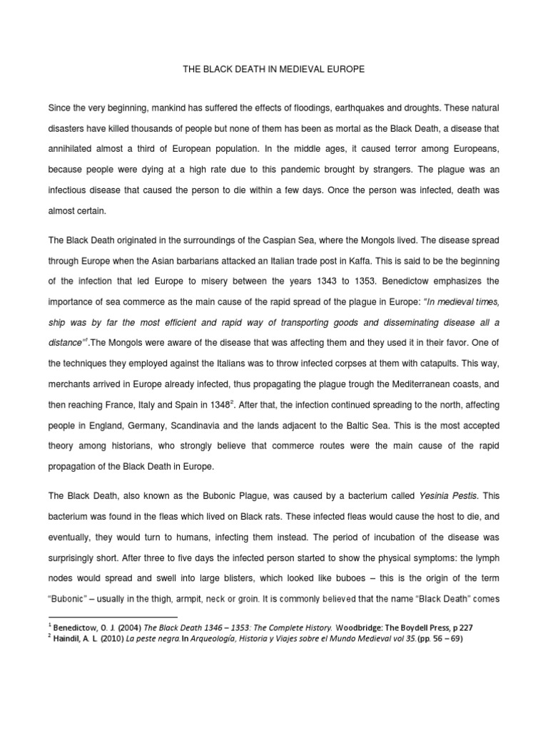 The Black Death in Medieval Europe (Essay) | PDF | Black Death ...