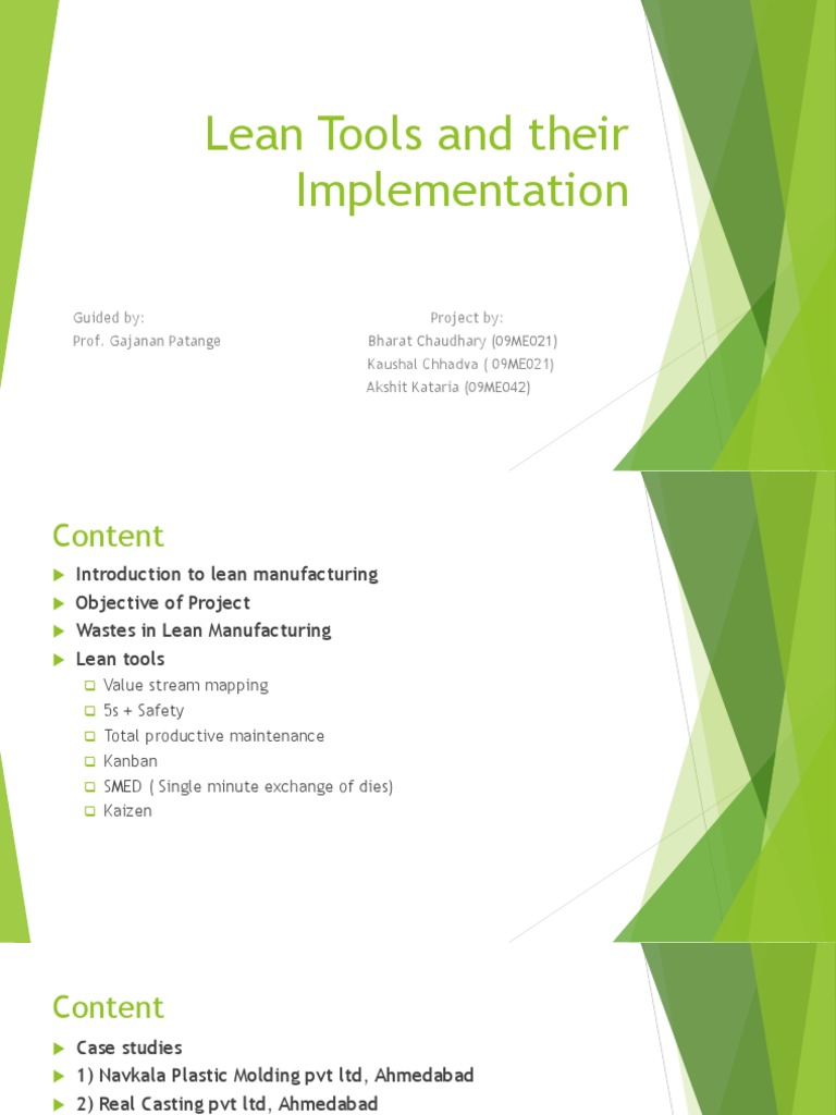 Lean Tools and Their Implementation | PDF | Lean Manufacturing ...