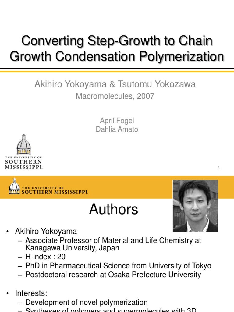 Controlling Step-Growth Polymerization for Chain Growth | PDF | Polymerization | Polymers