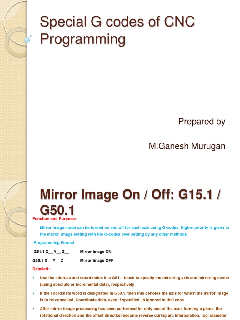 Special G Codes Of Cnc Programming Pdf Cartesian Coordinate System Rotation