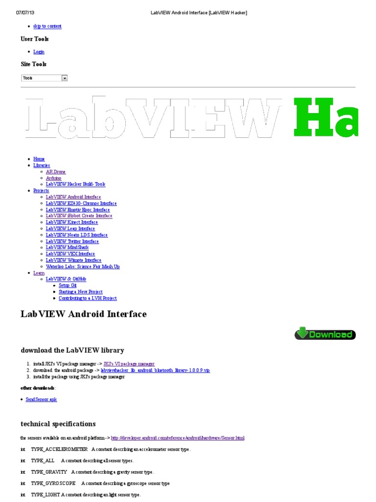 LabVIEW Android Interface (LabVIEW Hacker) | PDF | Bluetooth | Android (Operating System)