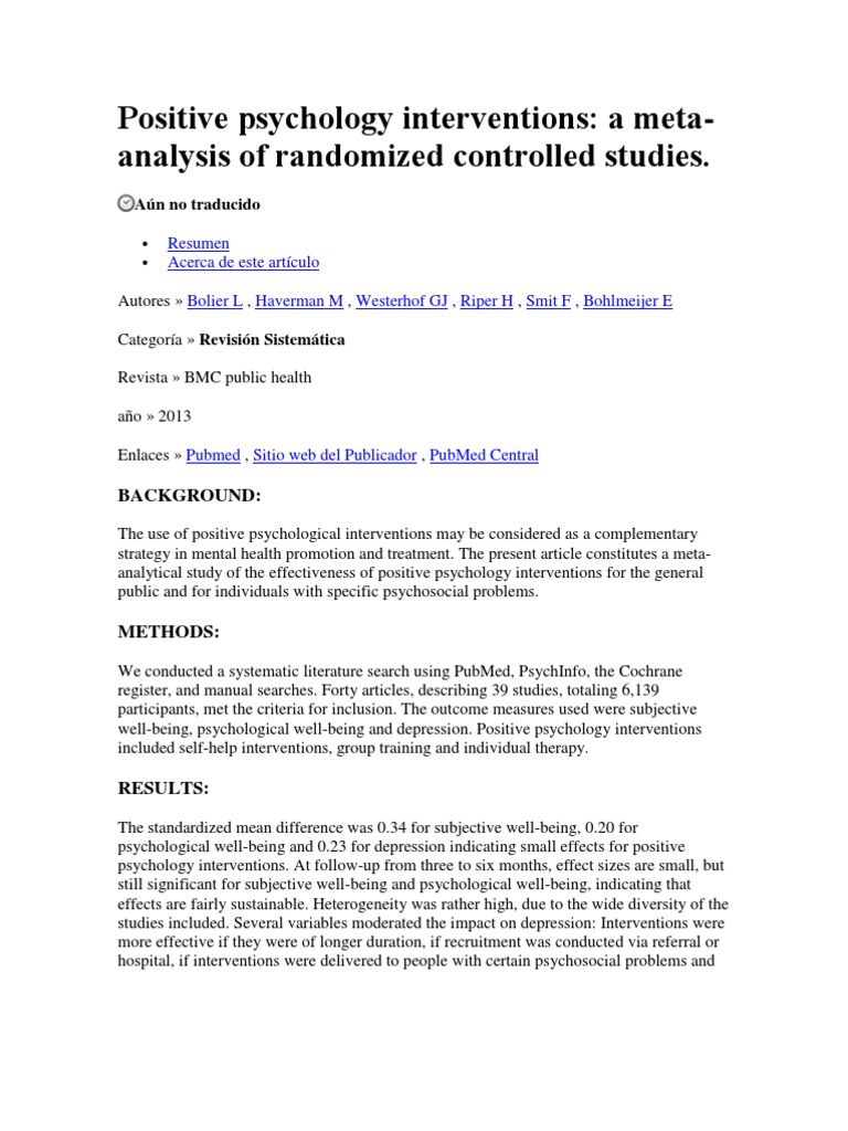 Positive Psychology Interventions | PDF