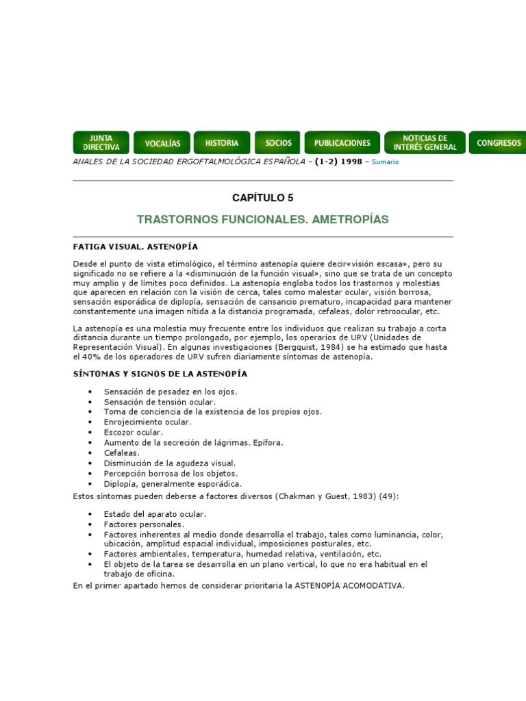 Astenopia | PDF | Migraña | Percepción visual