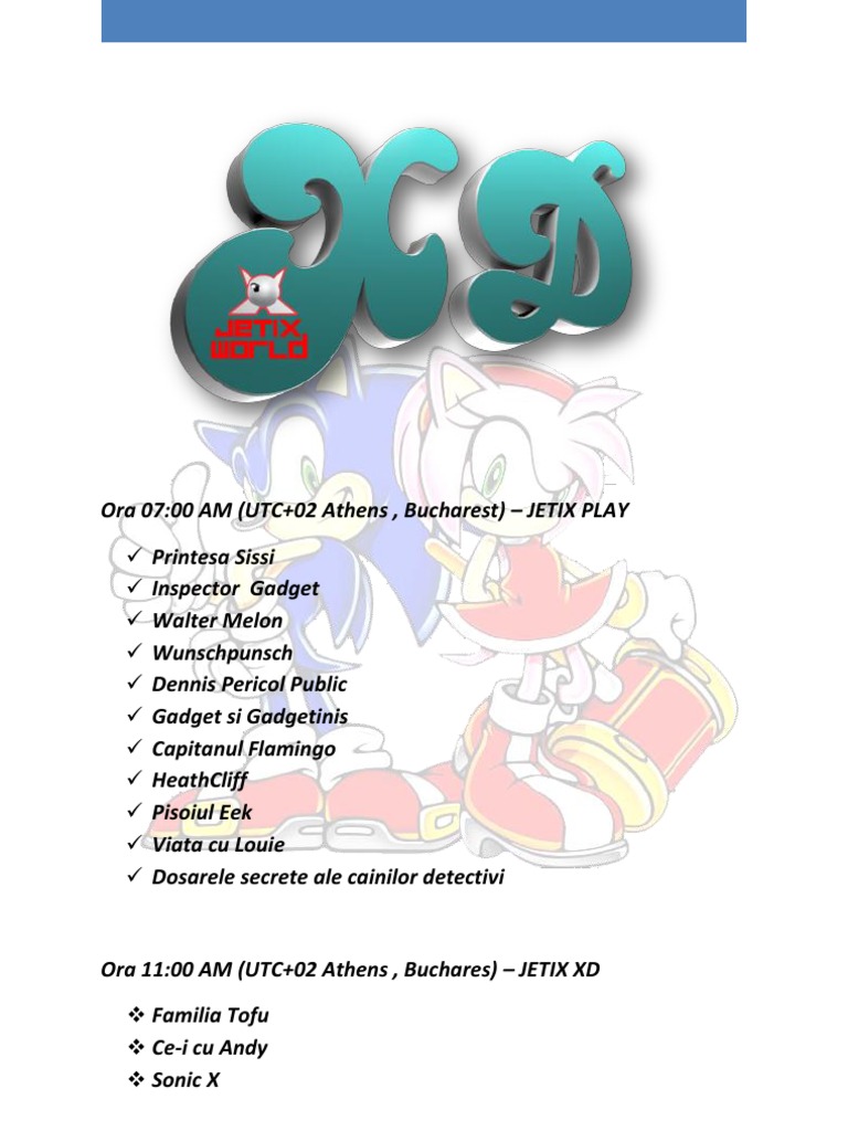 Jetix Programming Schedule Overview | PDF | Young Adult
