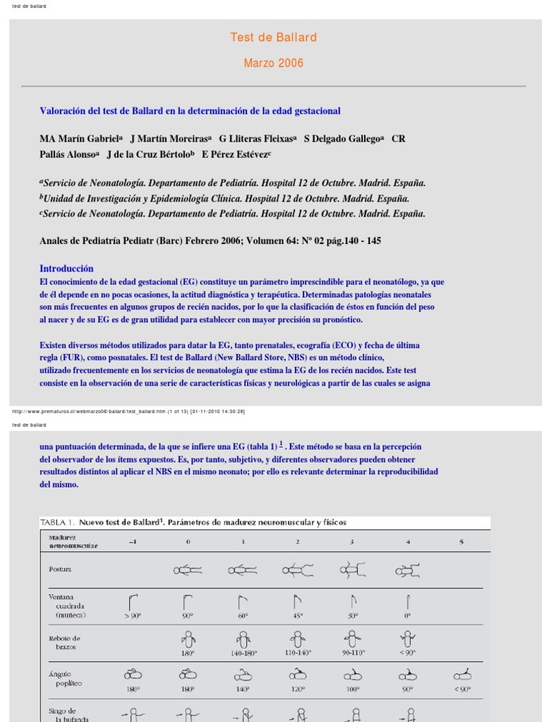 Test de Ballard | PDF