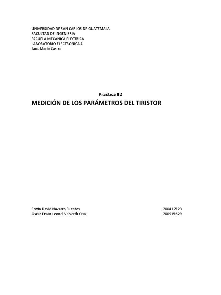 SCR C106D Practica 2 E4 PDF | PDF | Rectificador | Equipo eléctrico