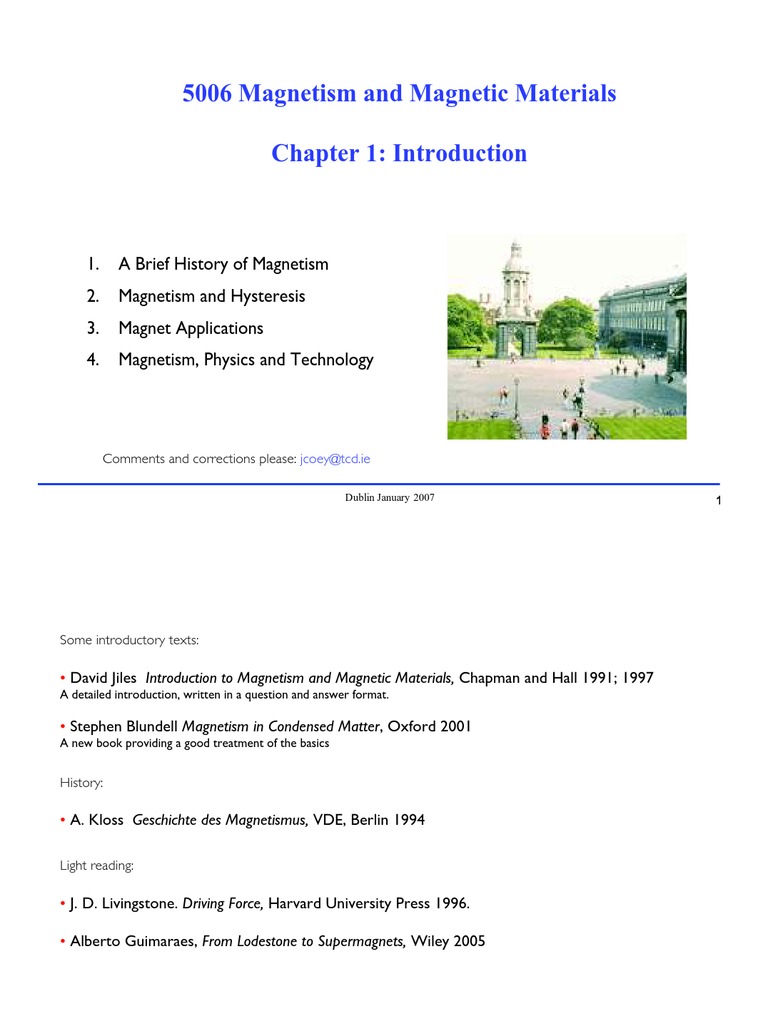 Overview of Magnetism and Materials | PDF | Ferromagnetism | Iron