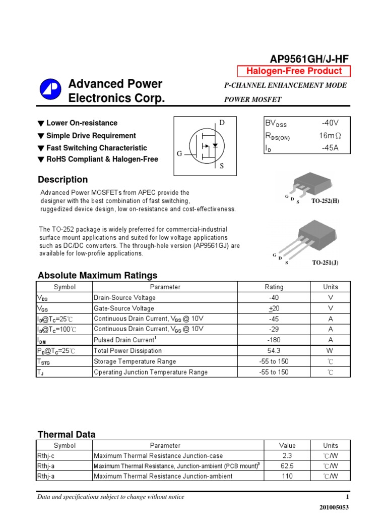 Advanced Power Electronics Corp.: Description | PDF