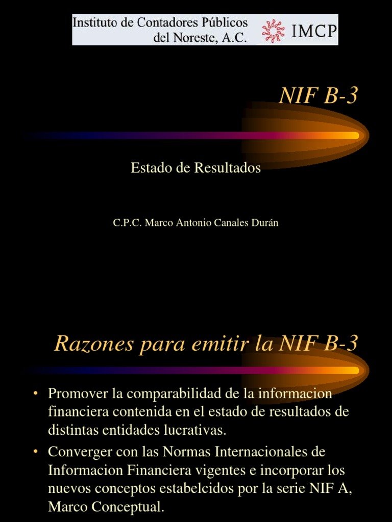 Nif B3 | Descargar gratis PDF | Estado de resultados | normas ...