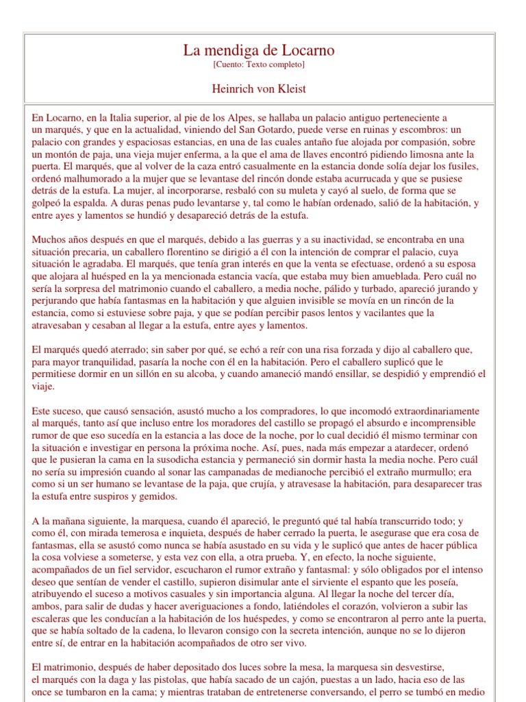 La Mendiga de Locarno | PDF | Ocio