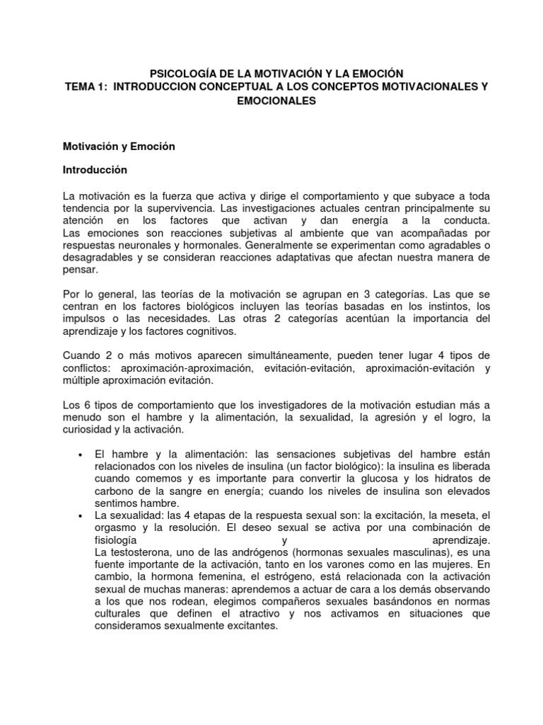 Psicología: Motivación y Emoción | PDF | Las emociones | Motivación