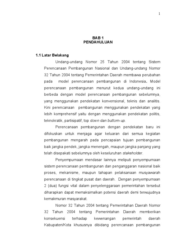 Contoh Naskah Akademik RPJP 2005-2025 | PDF