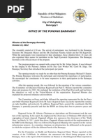 State of The Barangay Address Minutes | PDF