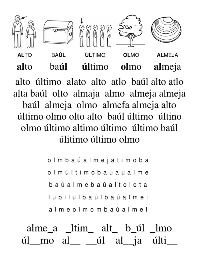 Silaba Indirecta Al El Il Ol Ul | PDF | Artes del Lenguaje y Comunicación