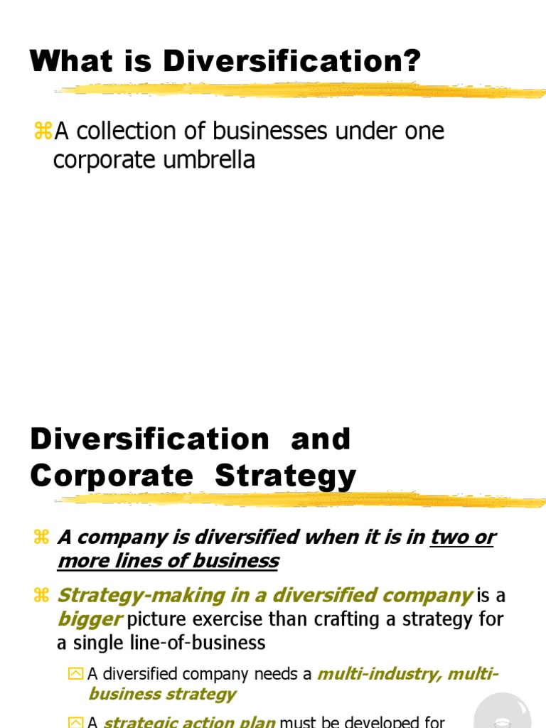 Understanding Corporate Diversification Strategies | PDF | Finance ...