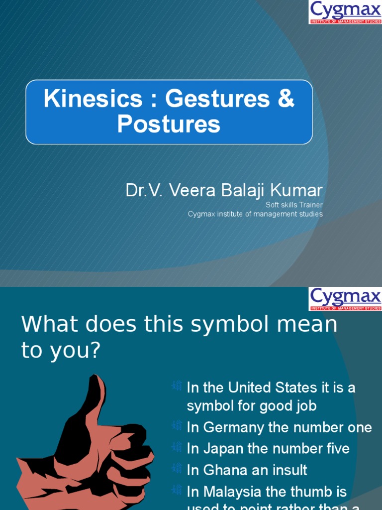 Kinesics - Body Language | PDF | Nonverbal Communication | Gesture