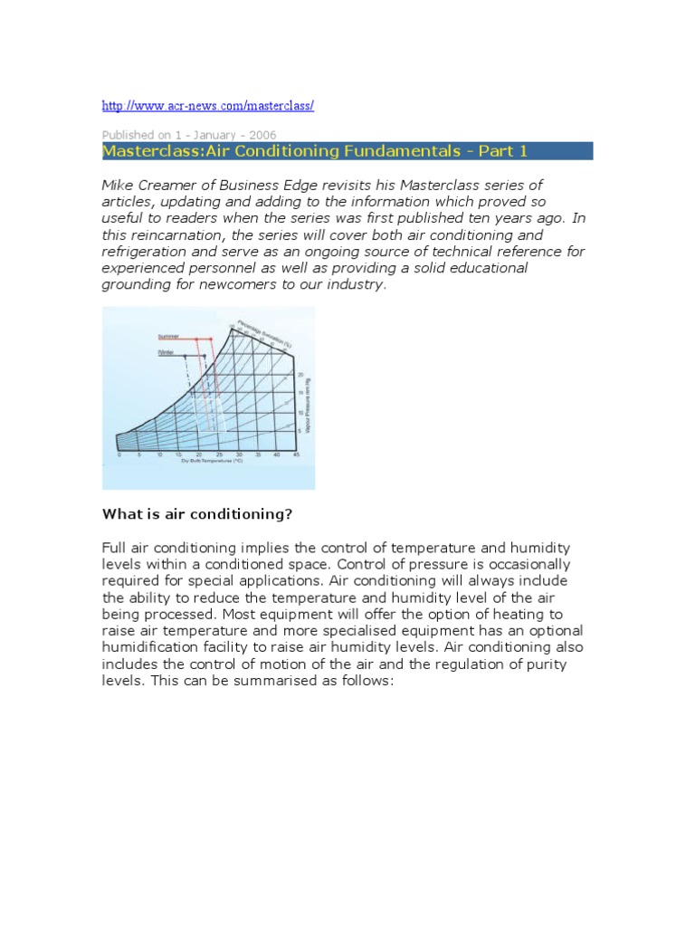 Masterclass Air Conditioning Fundamentals | PDF | Gas Compressor | Air ...