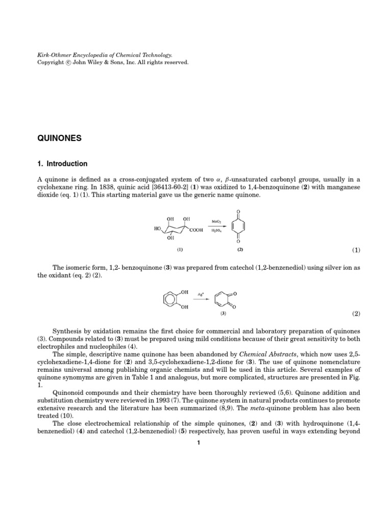 Quinones | PDF | Chemical Reactions | Alkene
