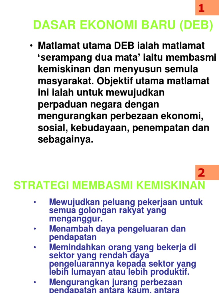 Dasar Ekonomi Baru (Deb) | PDF