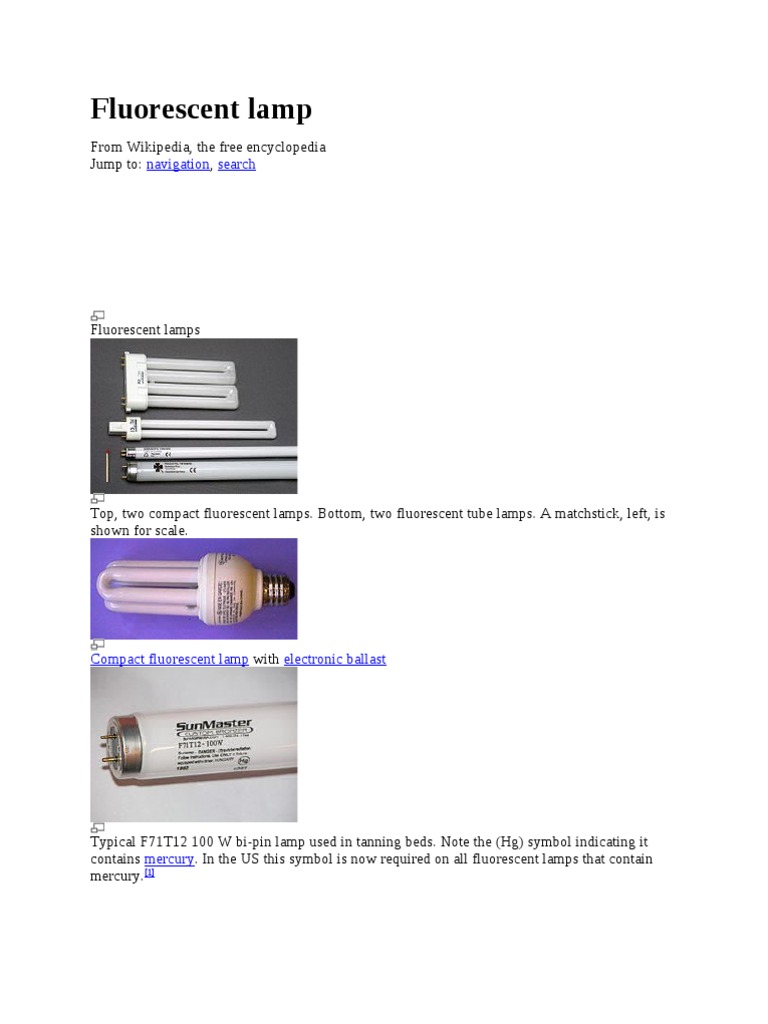 Fluorescent Lamp | PDF | Fluorescent Lamp | Vacuum Tube