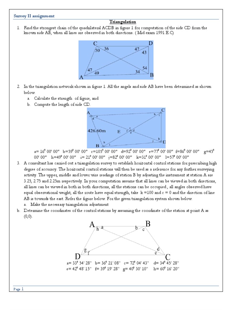 Survey II Assignment: Triangulation | PDF
