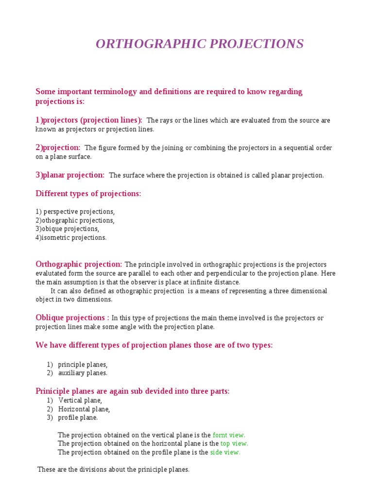 Orthographic Projections | PDF | Mathematical Objects | Classical Geometry