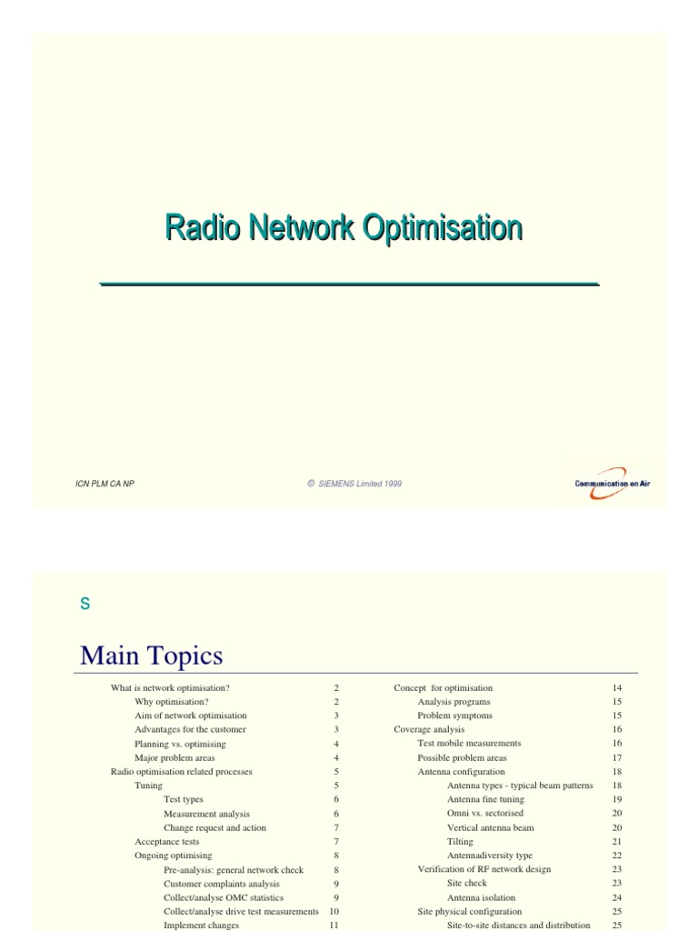 RF Optimisation | PDF | Antenna (Radio) | Product Lifecycle