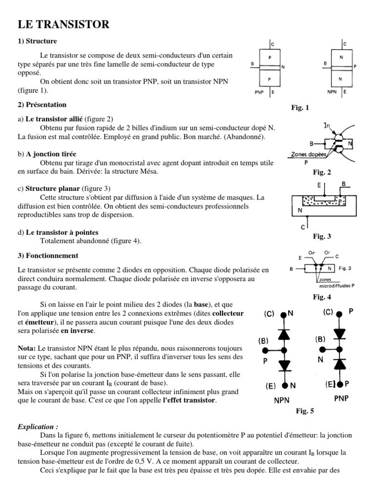 Fonctionnement et caractéristiques du transistor | PDF | Transistor | Diode