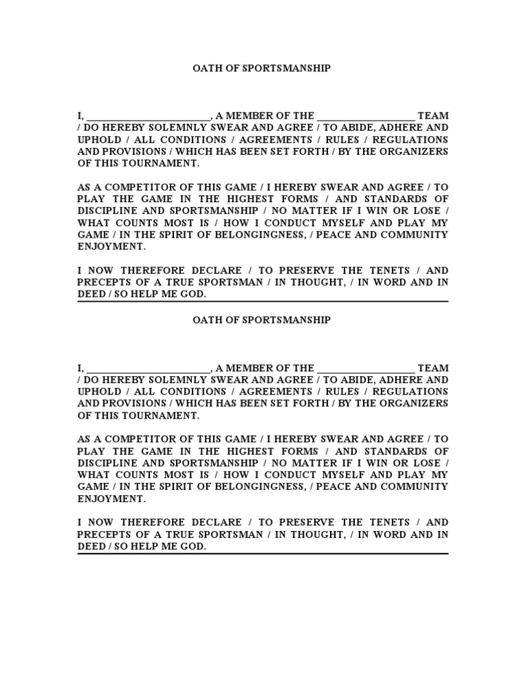 Oath of Sportsmanship | PDF