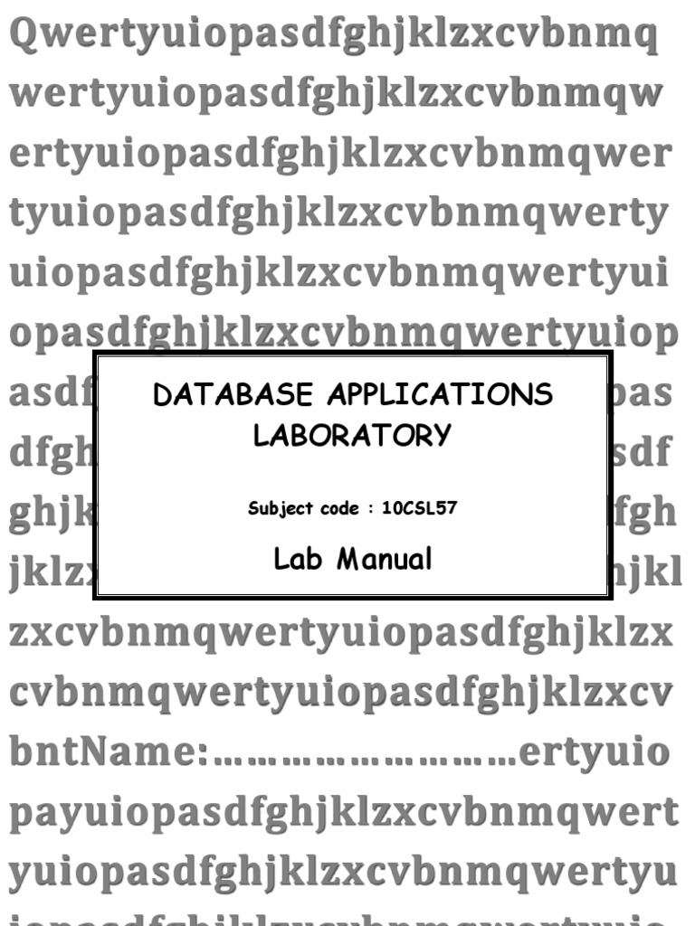 DBMS Lab Manual | PDF | Table (Database) | Databases