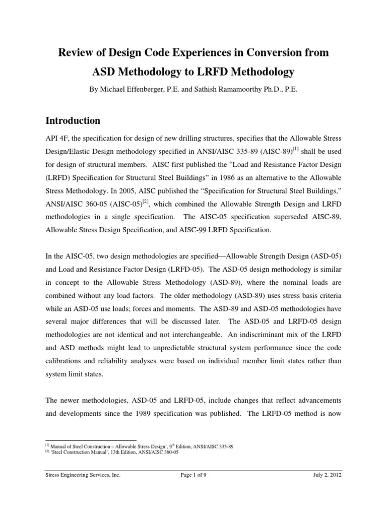 API 4F Paper - Issue Study | PDF | Strength Of Materials | Bending