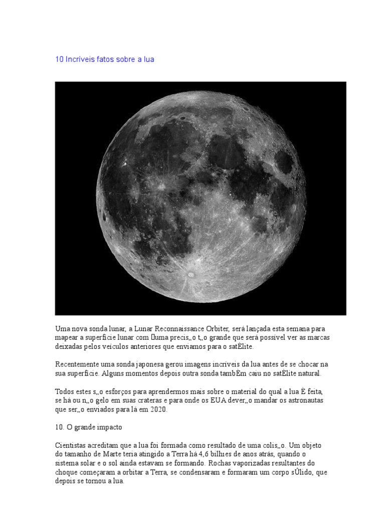 10 Incríveis fatos sobre a lua | Lua | Planetas