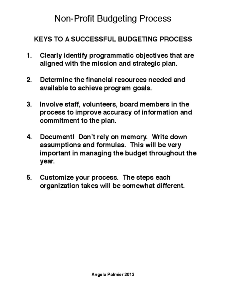 Non-Profit Budget Toolkit | PDF | Nonprofit Organization | Goal