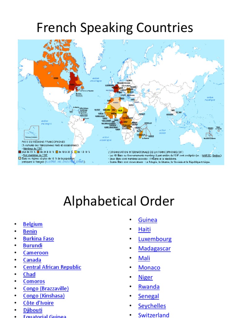 List of French Speaking Countries | PDF