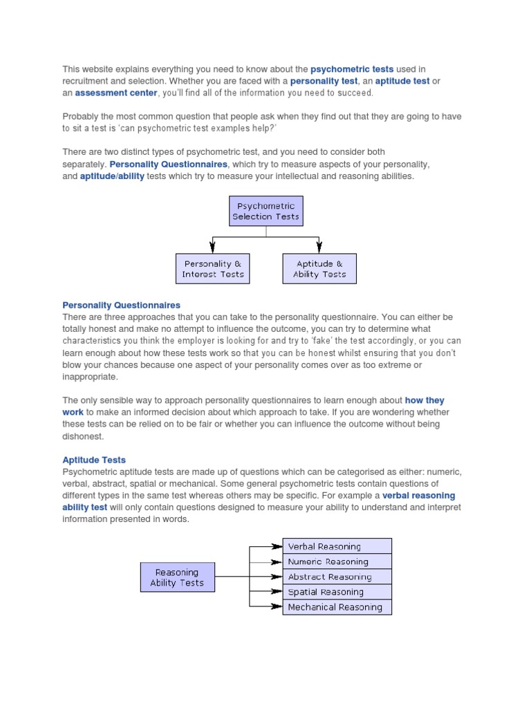 Psychometric Test | PDF | Psychometrics | Test (Assessment)