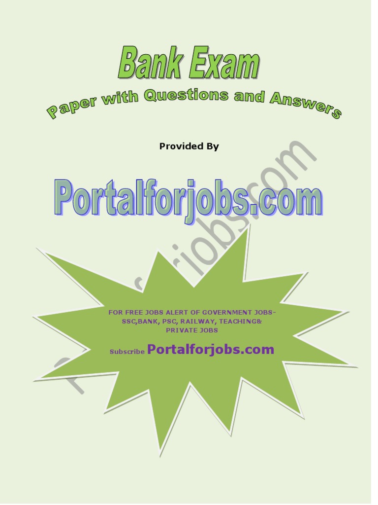 Bank Exam Question Paper With Answers | PDF | Test (Assessment ...