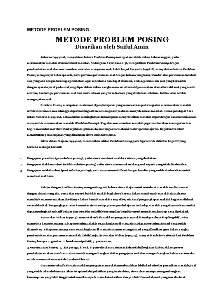 Metode Problem Posing | PDF