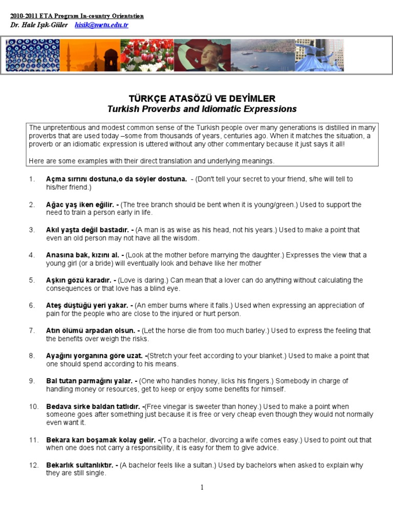 Turkish Proverbs | PDF | Proverb | Nature