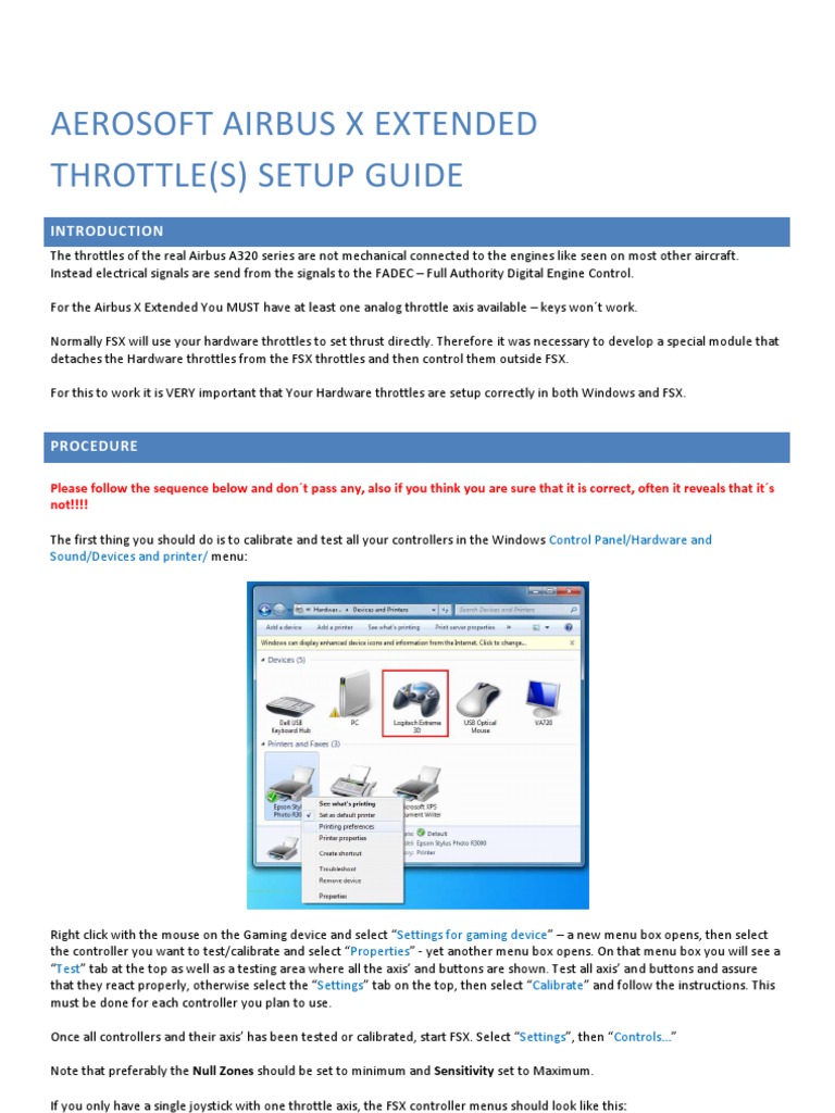 Setup Guide for Configuring Throttle Controls for the Aerosoft Airbus X ...