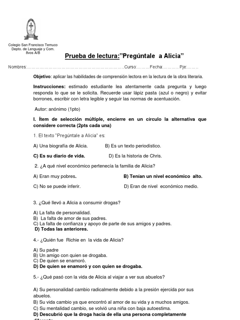 Preguntale A Alicia Correcccion | PDF | La dependencia de sustancias ...